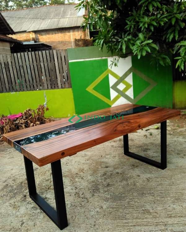 Meja Makan Resin Kayu Trembesi, Model Meja Kayu Trembesi, Meja Kayu ...
