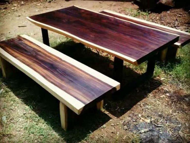 Meja Solid Trembesi Natural | INDO JATI FURNITURE JEPARA